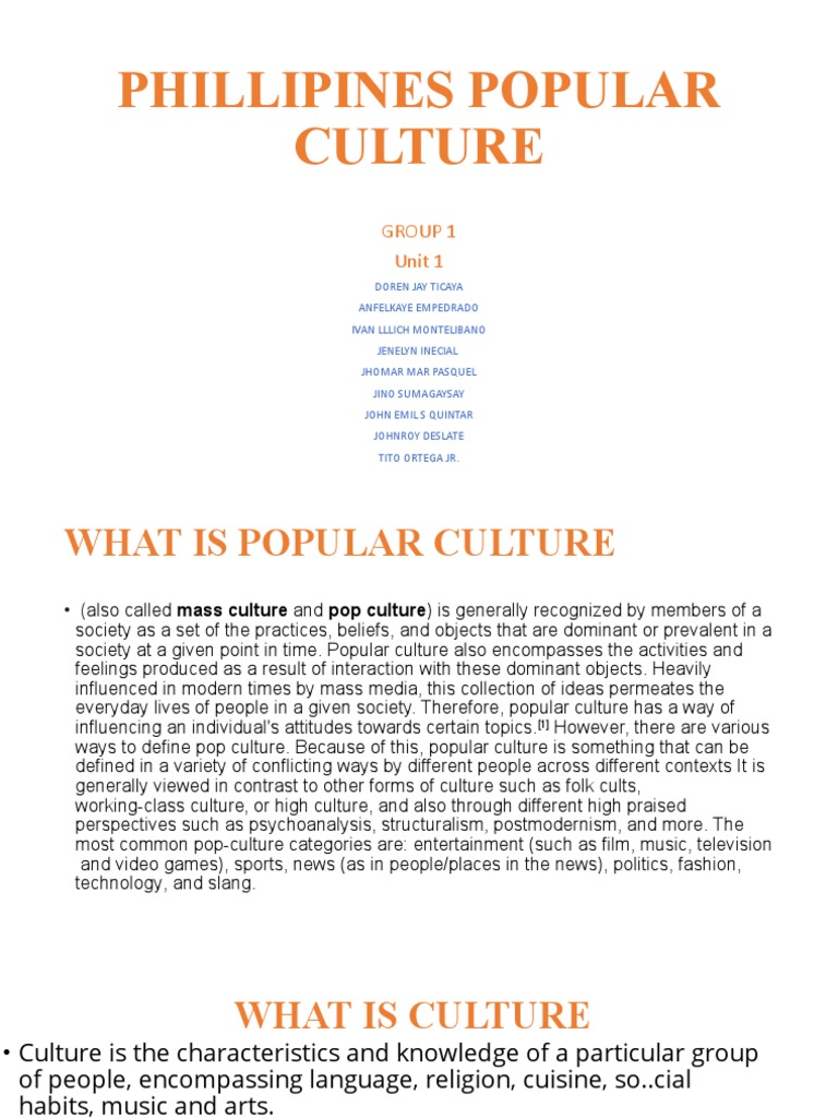 Understanding Philippine Popular Culture | PDF | Popular Culture ...
