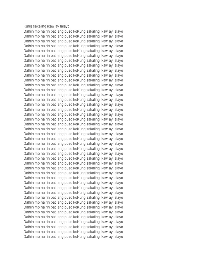 Kung Sakaling Ikaw Ay Lalayo | PDF
