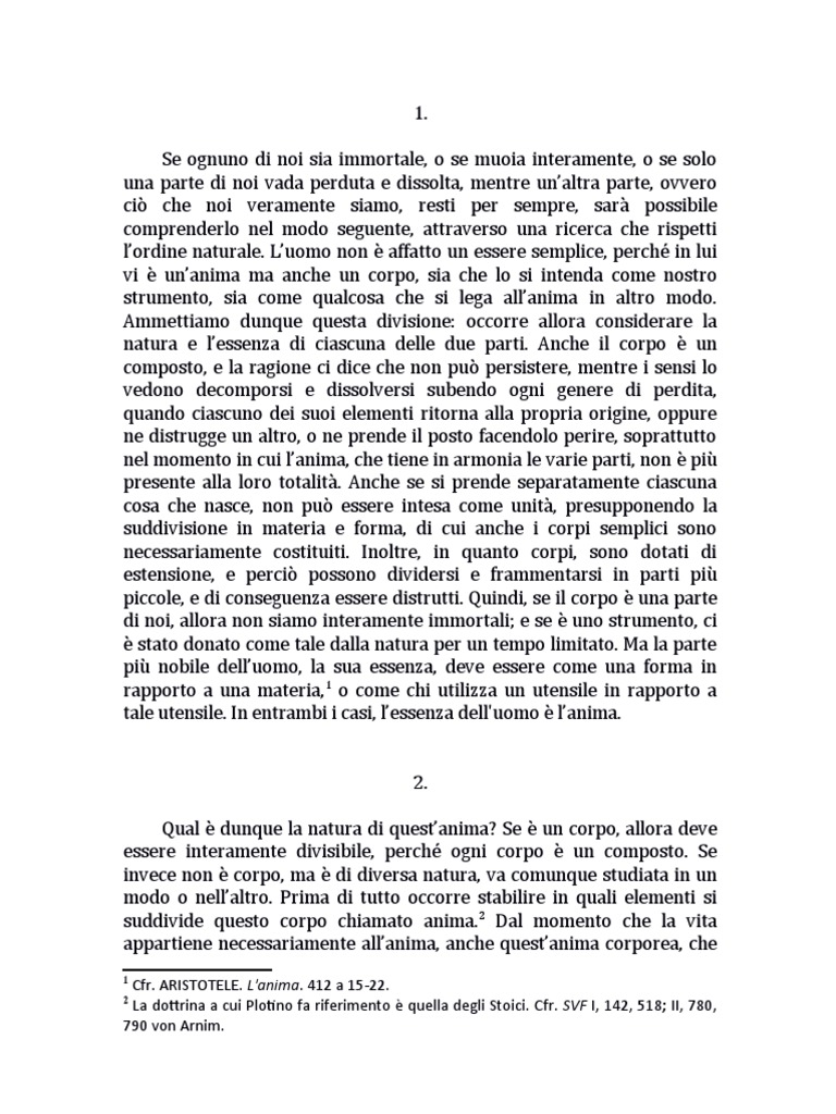 Plotino - L'immortalità Dell'anima | PDF