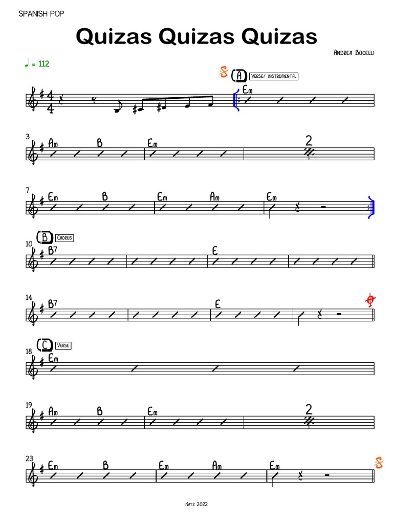 Quizas Quizas Quizas Andrea Bocelli | PDF