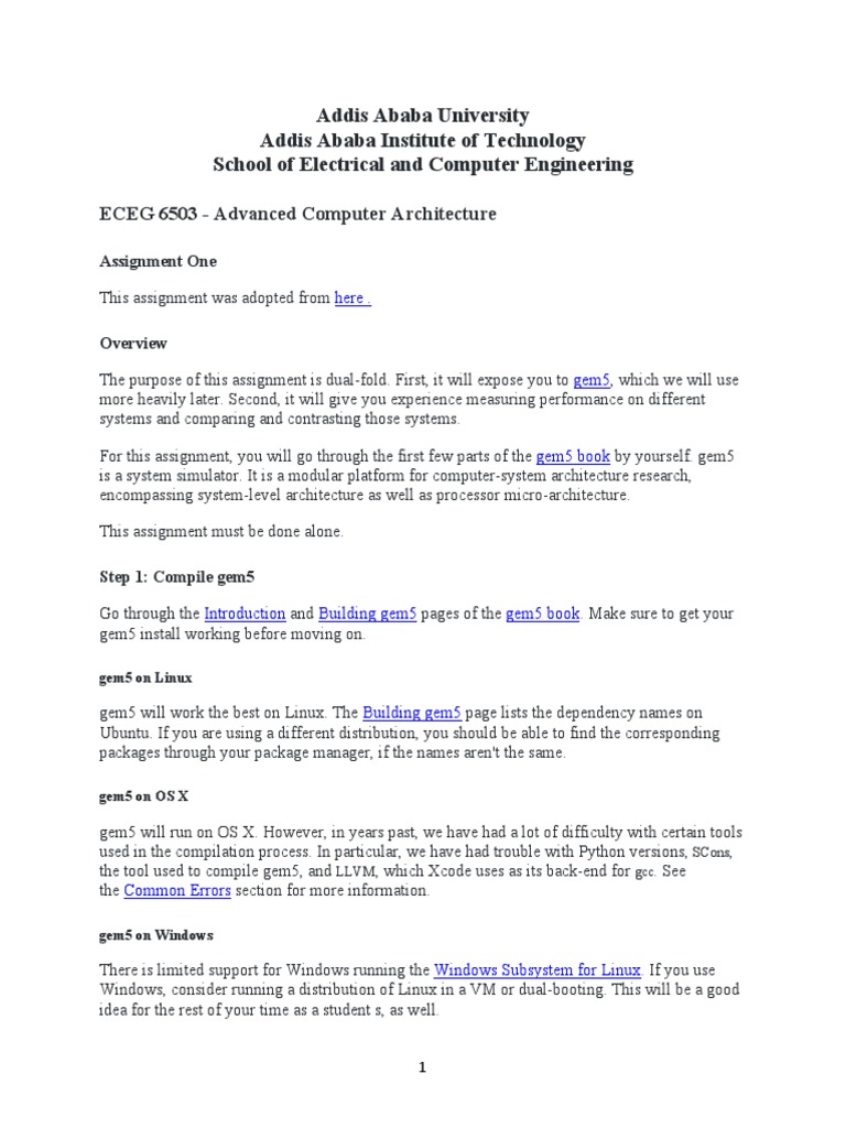 Addis Ababa University Addis Ababa Institute of Technology School of Electrical and Computer ...