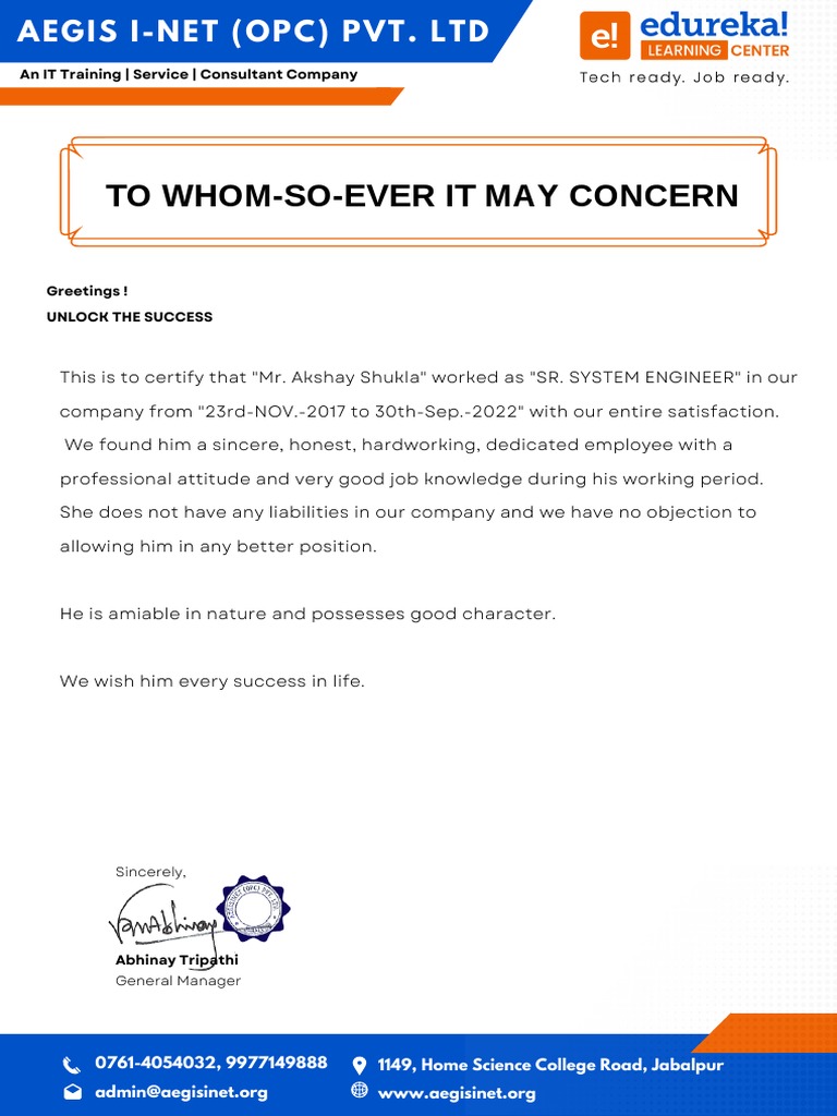 Akshay Expirence Letter | PDF