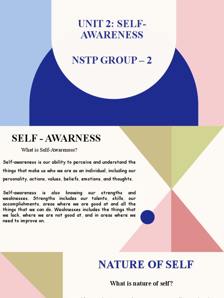 Group 2 - Self-Awareness | PDF | Self Awareness | Philosophy Of Self