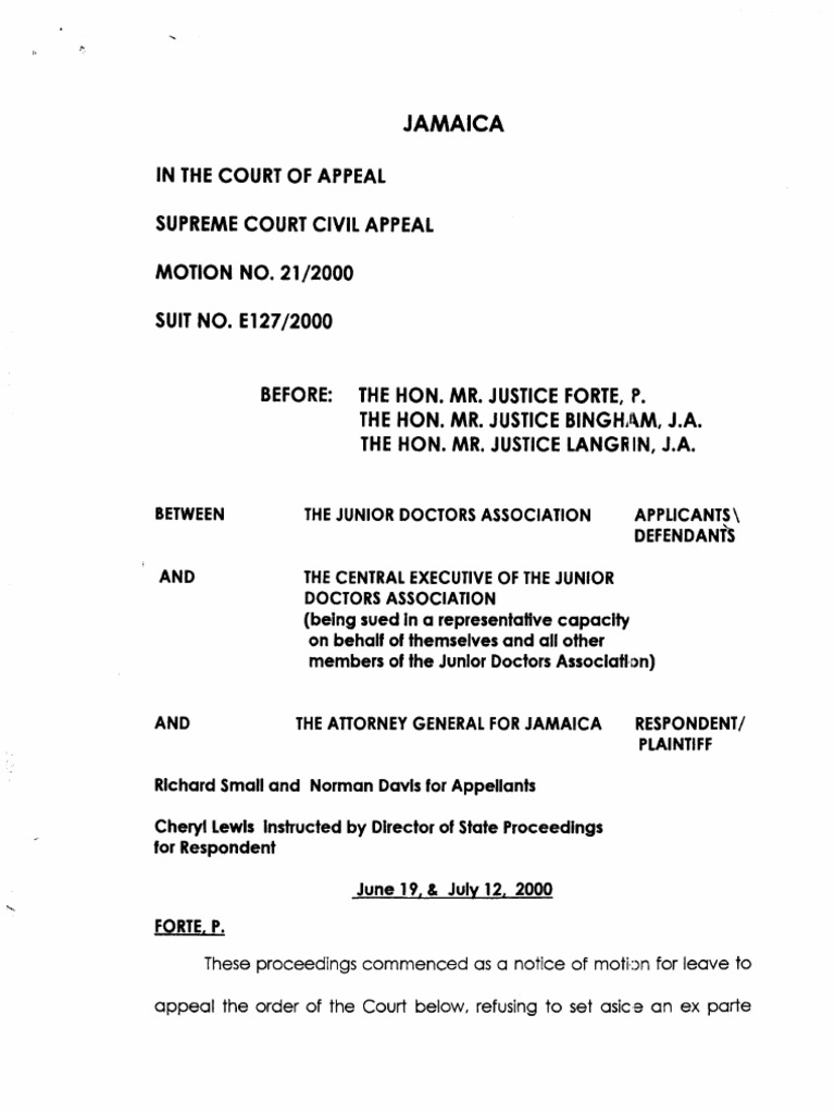 Junior Doctors Association v. Anderson (Harold) | PDF | Lawsuit | Ex Parte