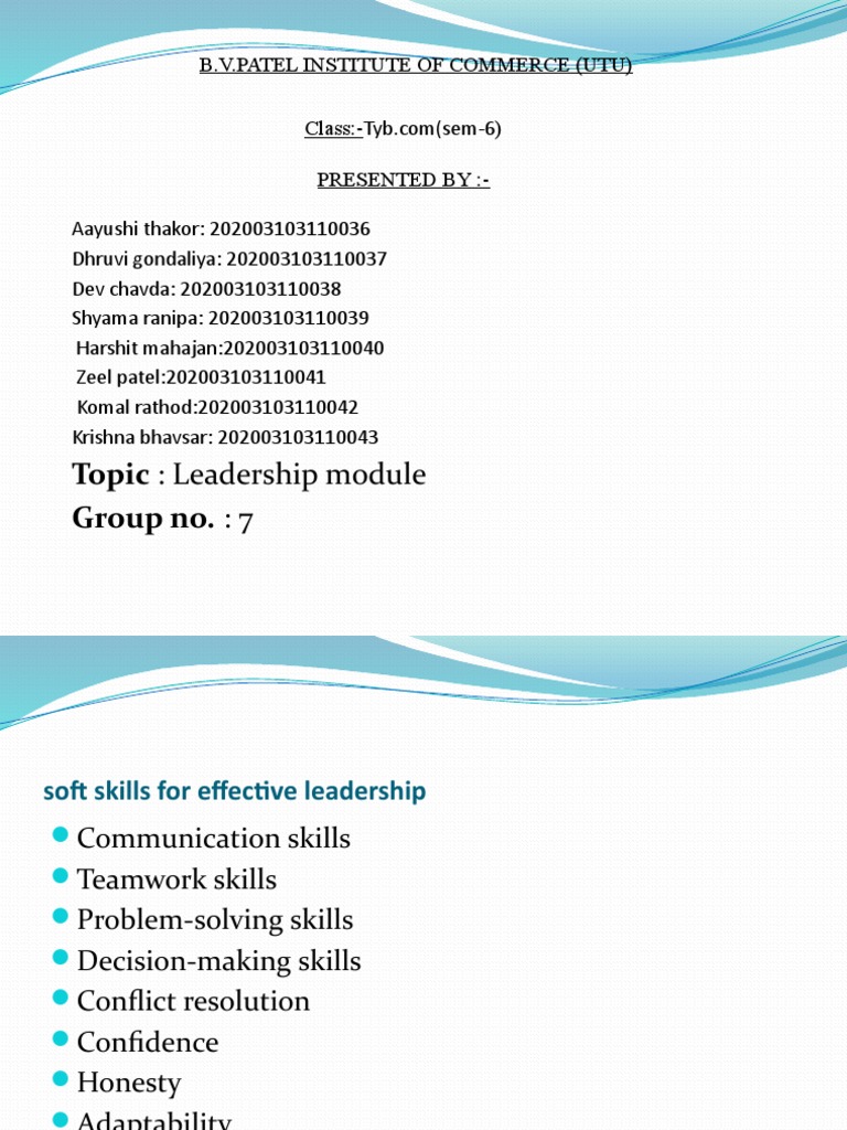 Group 7 Leadership Module | PDF | Leadership | Communication