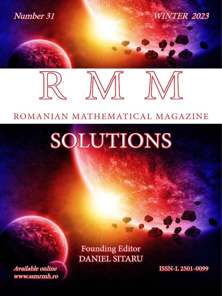 Romanian Mathematical Magazine Winter 2023 Solutions | PDF | Inequality (Mathematics ...