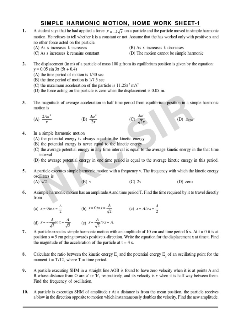 SHM HomeWorkSheet-1 | PDF | Force | Metrology