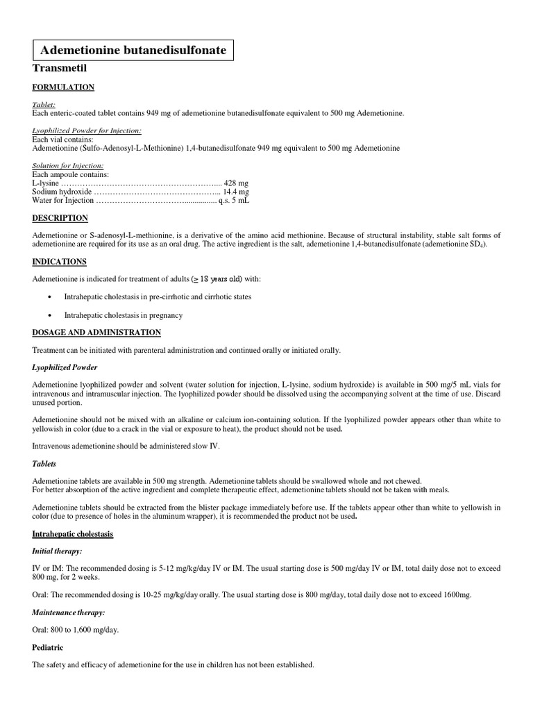 Transmetil 500mg | PDF | Cirrhosis | Antidepressant