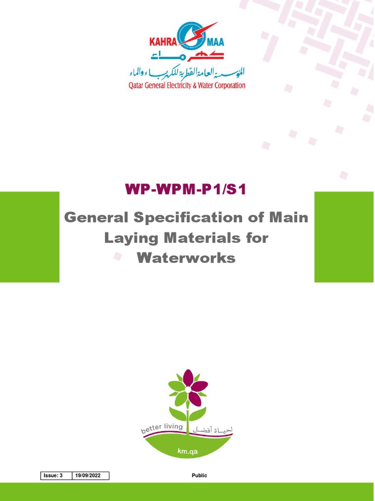 General Specification of Waterworks Pipe Materials | PDF | Valve | Pipe ...