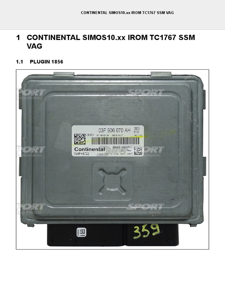 Siemens Simos10.Xx Irom Tc1767 SSM Vag | PDF