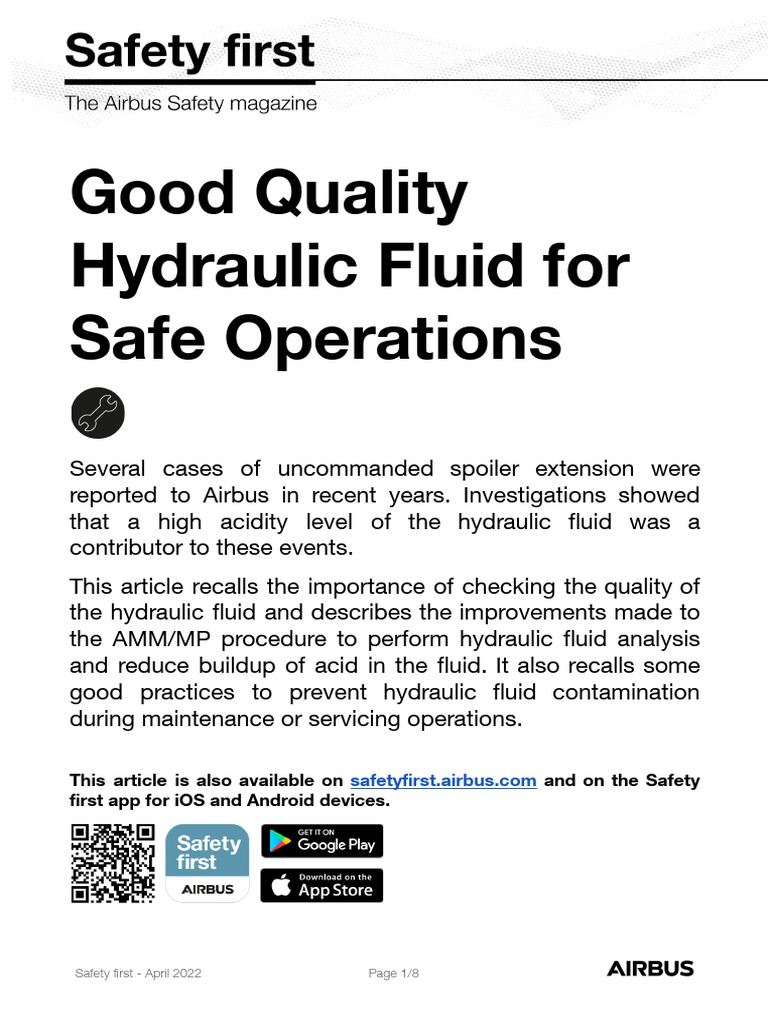 Good Quality Hydraulic Fluid For Safe Operations | PDF | Airbus | Aviation