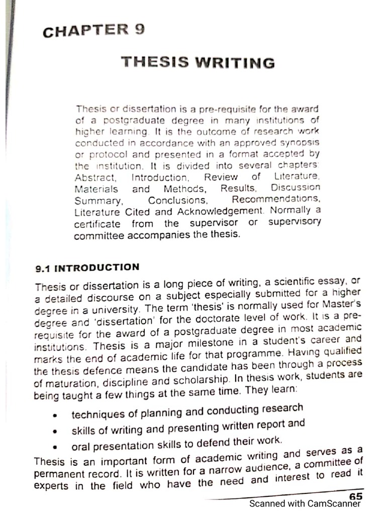 Thesis Writing Lesson | PDF