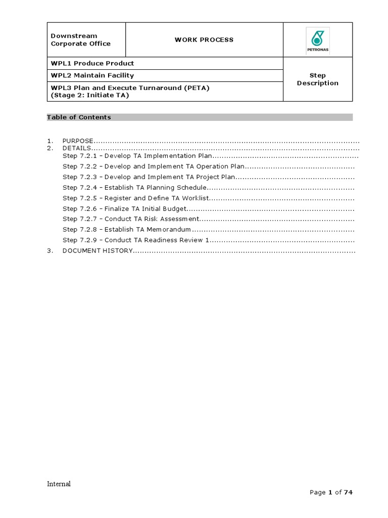 PETA-7.2 Step Description | PDF | Procurement | Risk Management