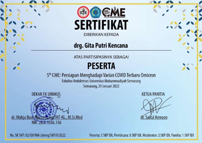 Sertifdrg. Gita Putri Kencana | PDF