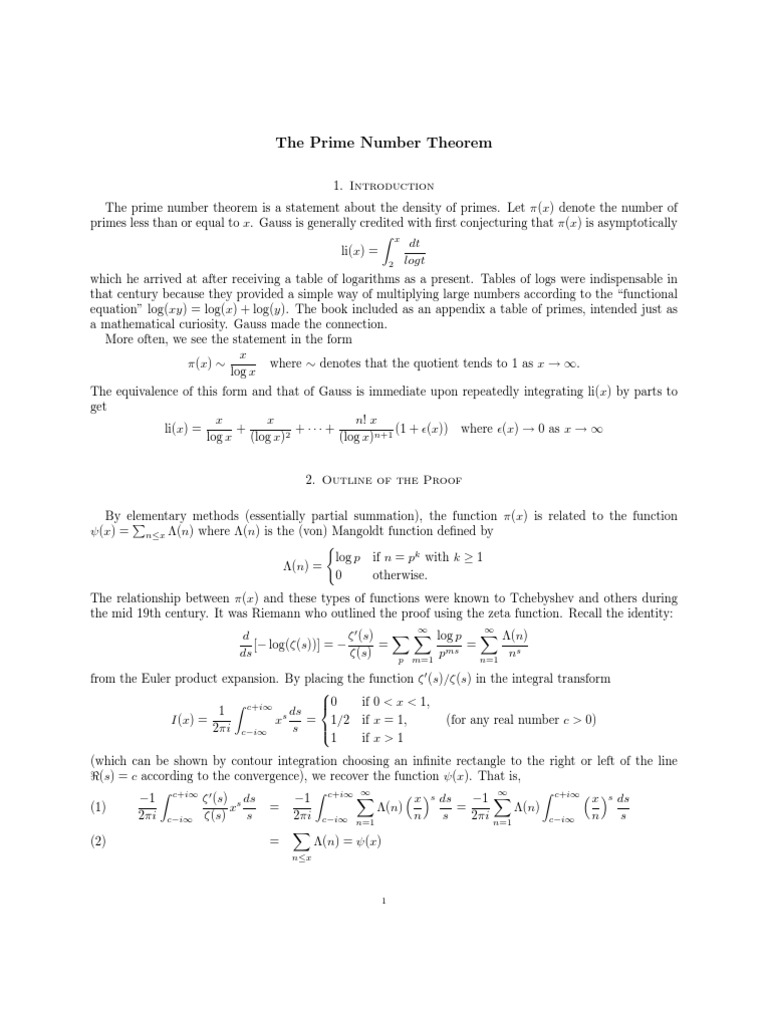 Understanding the Prime Number Theorem | PDF | Logarithm | Geometry