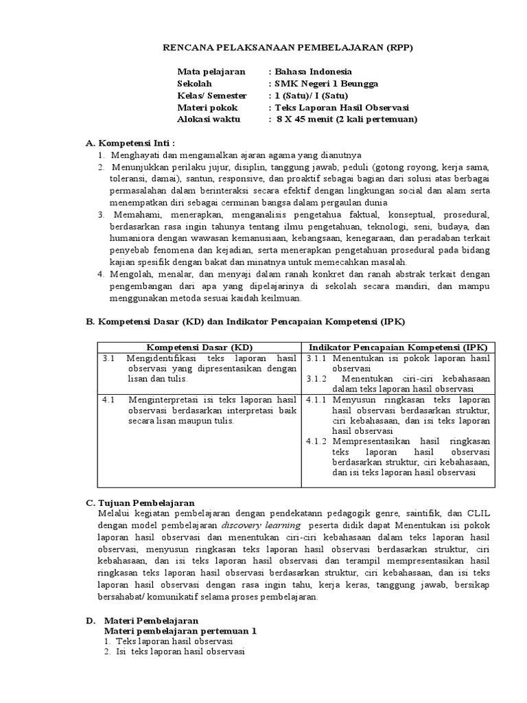 RPP X Lho KD 3.1 Dan 4.1-Zuhri Indonesia | PDF | Seni & Disiplin Bahasa