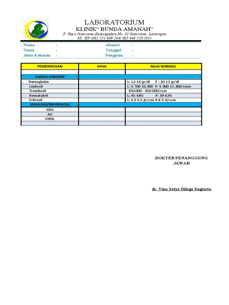 Lembar Lab Klinik | PDF
