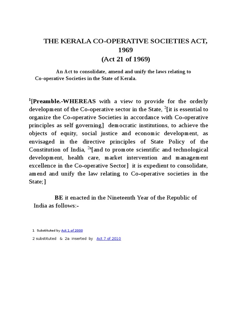 Kcs Act 1969 | PDF | Partnership | Cooperative