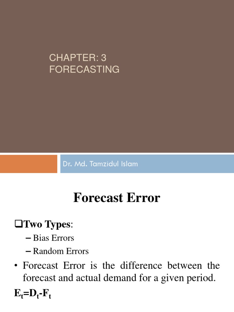 Chapter 3-Forecast Error - EM - Fall 22 | PDF | Forecasting | Mean Squared Error