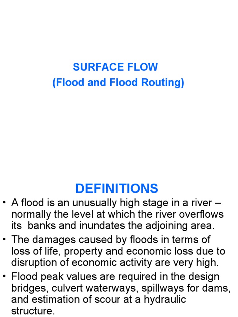Lecture 10-Flood Routing | PDF | Flood | Discharge (Hydrology)