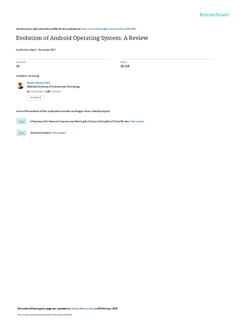 HarisBasit ReviewofEvolutionofAndroid Updated | PDF | Android ...
