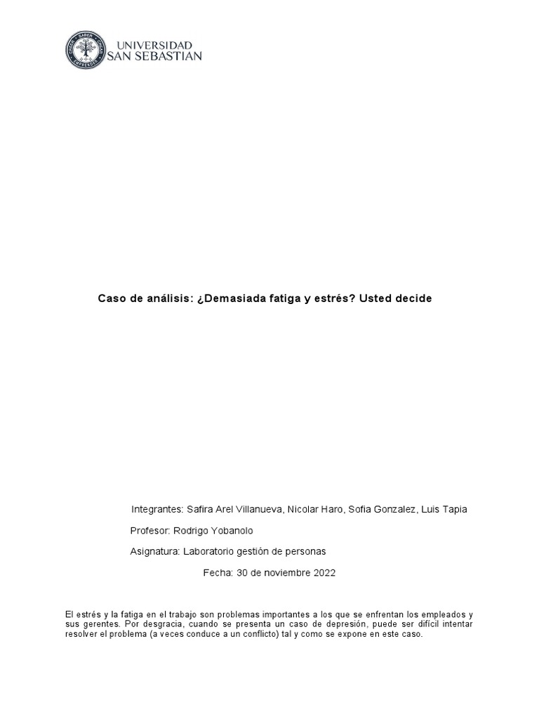 Estudio de Caso 9 | PDF | Depresión (estado de ánimo) | Discriminación