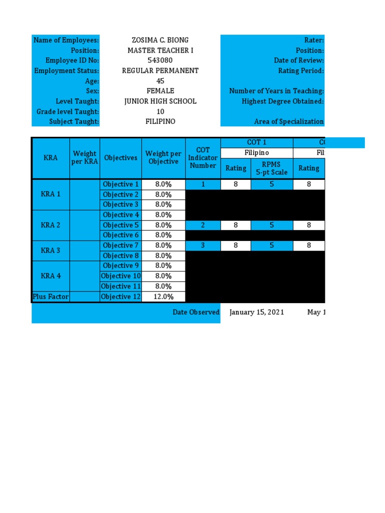 Automated Ipcrf For Master Teachers 2020 2021 | PDF | Teaching Method | Learning