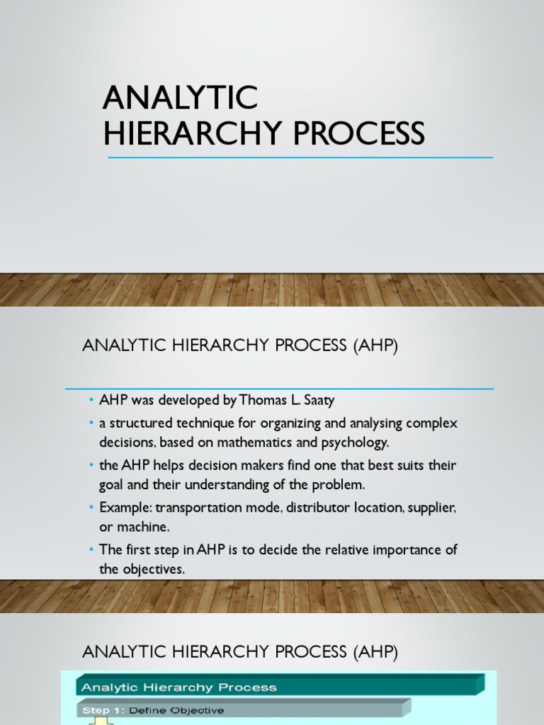 Topic 3b Analytic Hierarchy Process | PDF | Applied Mathematics
