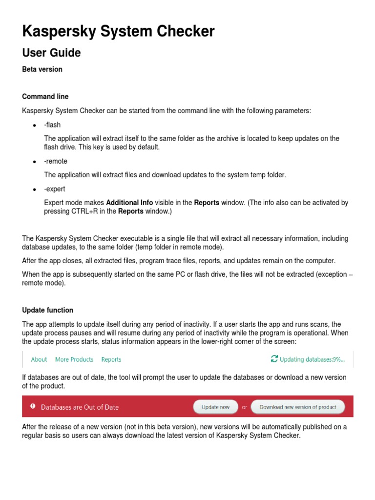 System Checker User Manual | PDF | Computer File | Command Line Interface