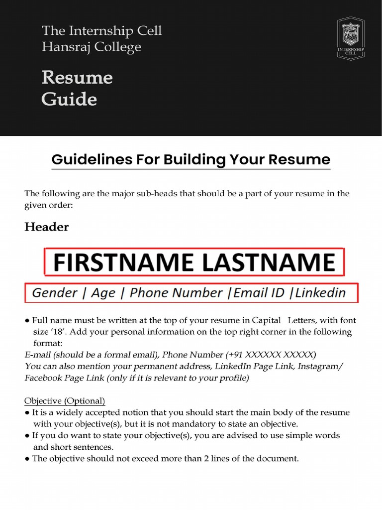 Resume Guide | PDF