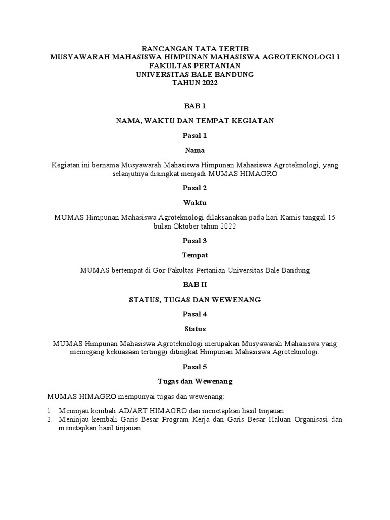 Rancangan Tata Tertib | PDF