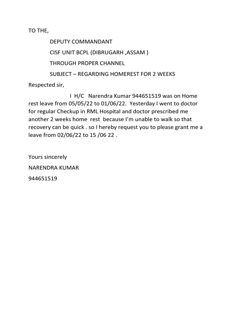 Leave Application | PDF