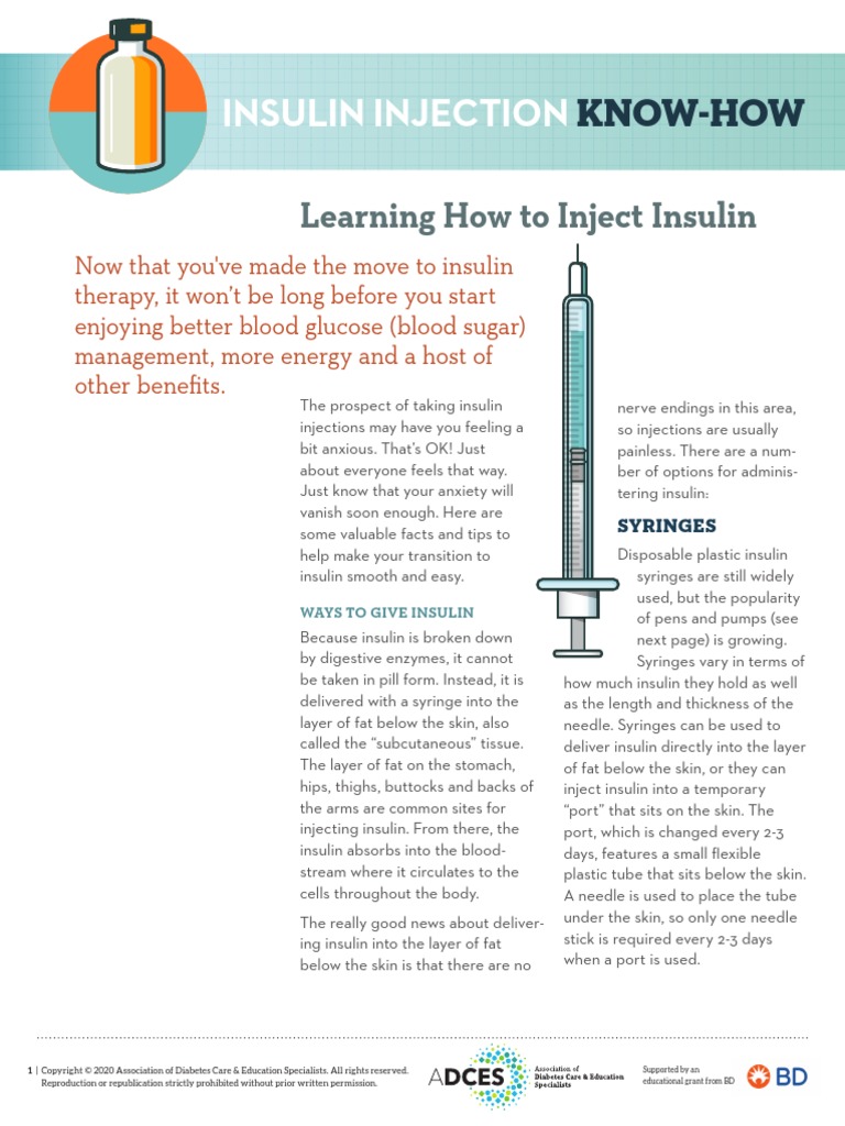 Insulin Injection How To Aade | PDF | Syringe | Injection (Medicine)