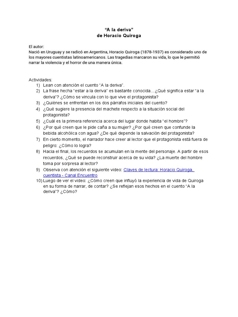 A La Deriva - Actividades | PDF