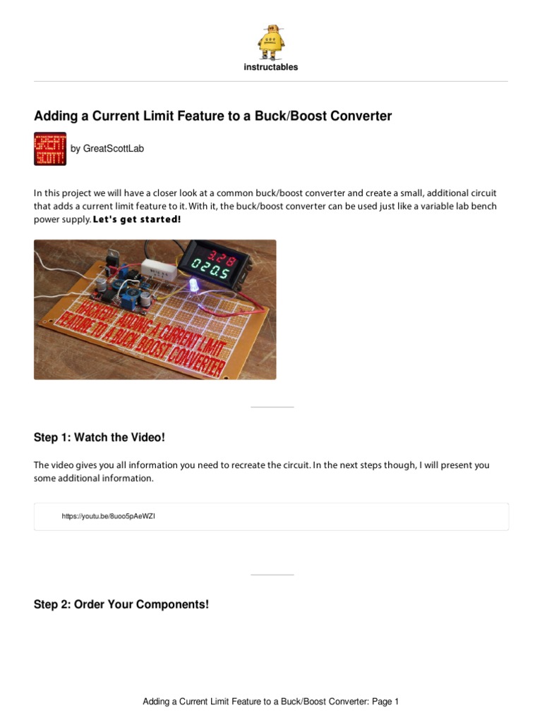 Adding a Current Limit Feature to a BuckBoost Conv | PDF | Operational Amplifier | Amplifier
