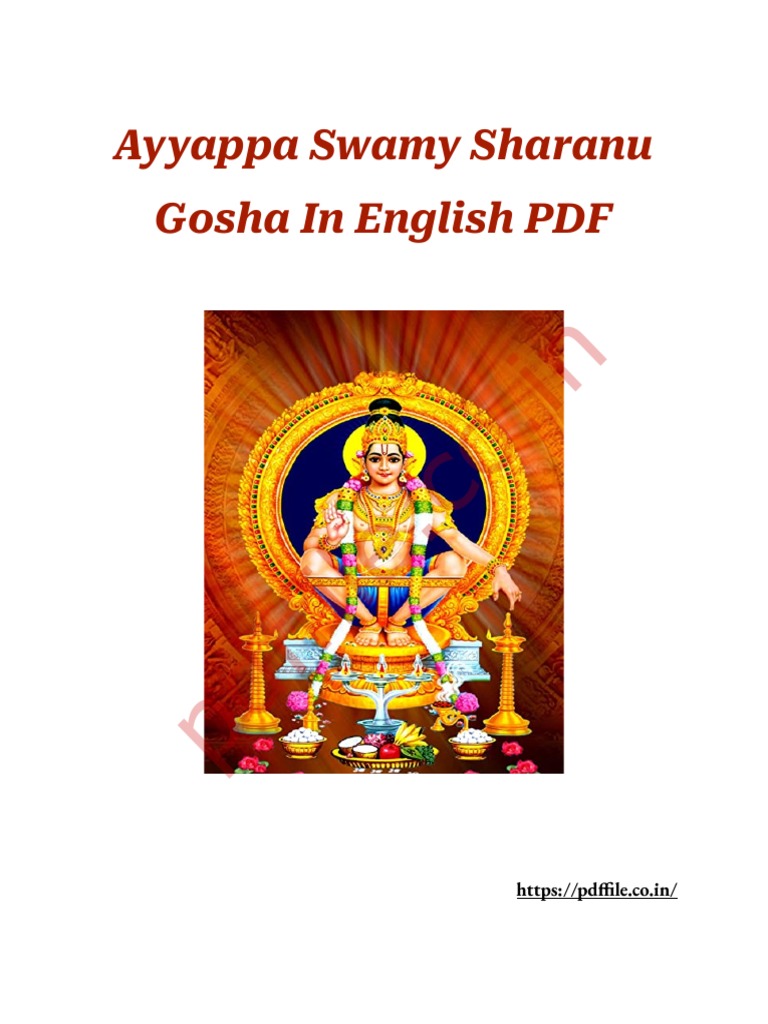 Ayyappa Sharanu Gosha in English | PDF | Hindu Gods | Hindu Deities