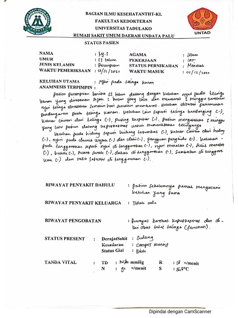 Kasus Keratosis Obturans - Jumriana | PDF