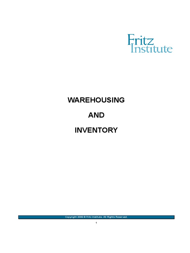 Warehousing And Inventory Pdf Warehouse Inventory