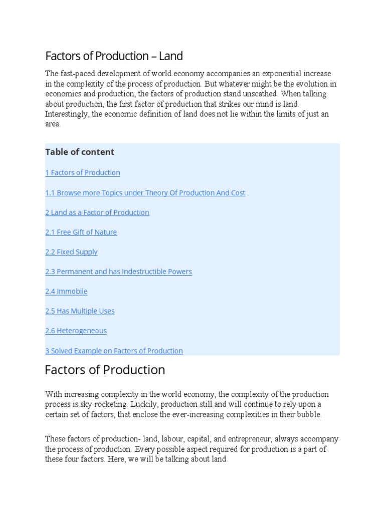 2.land As A Factor of Production... | PDF | Elasticity (Economics ...