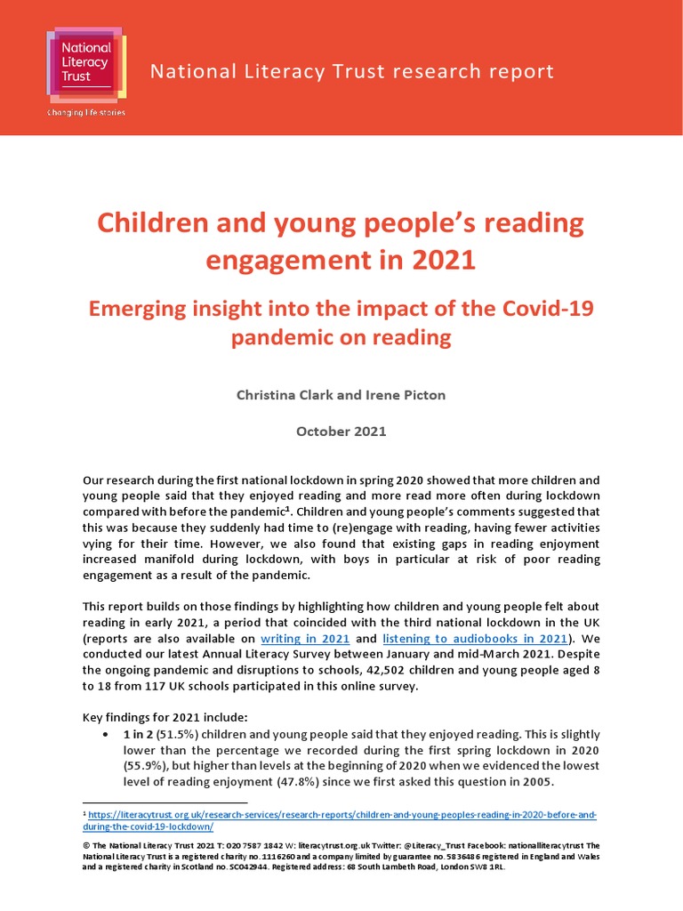Children and Young People's Reading Engagement in 2021 | PDF | Literacy | Libraries