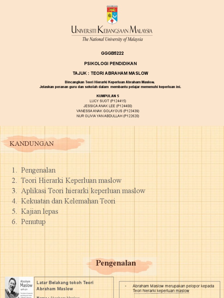 Peranan Teori Maslow dalam Pendidikan | PDF