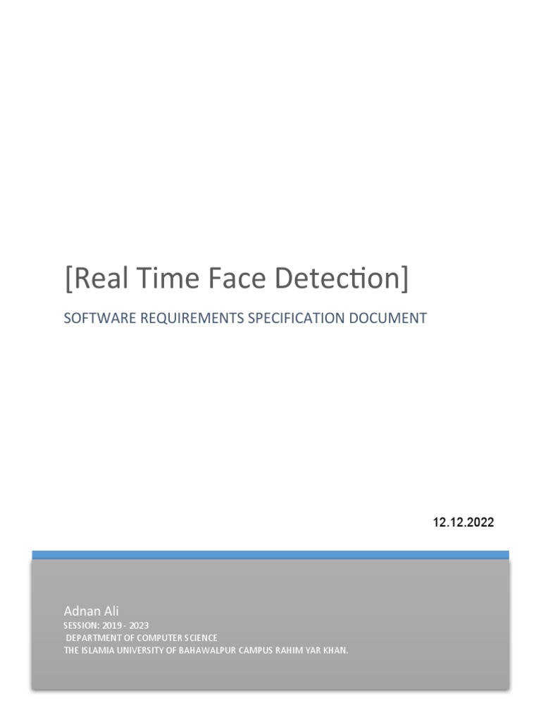 SRS Real Time Face Detection | PDF | Graphical User Interfaces | Databases