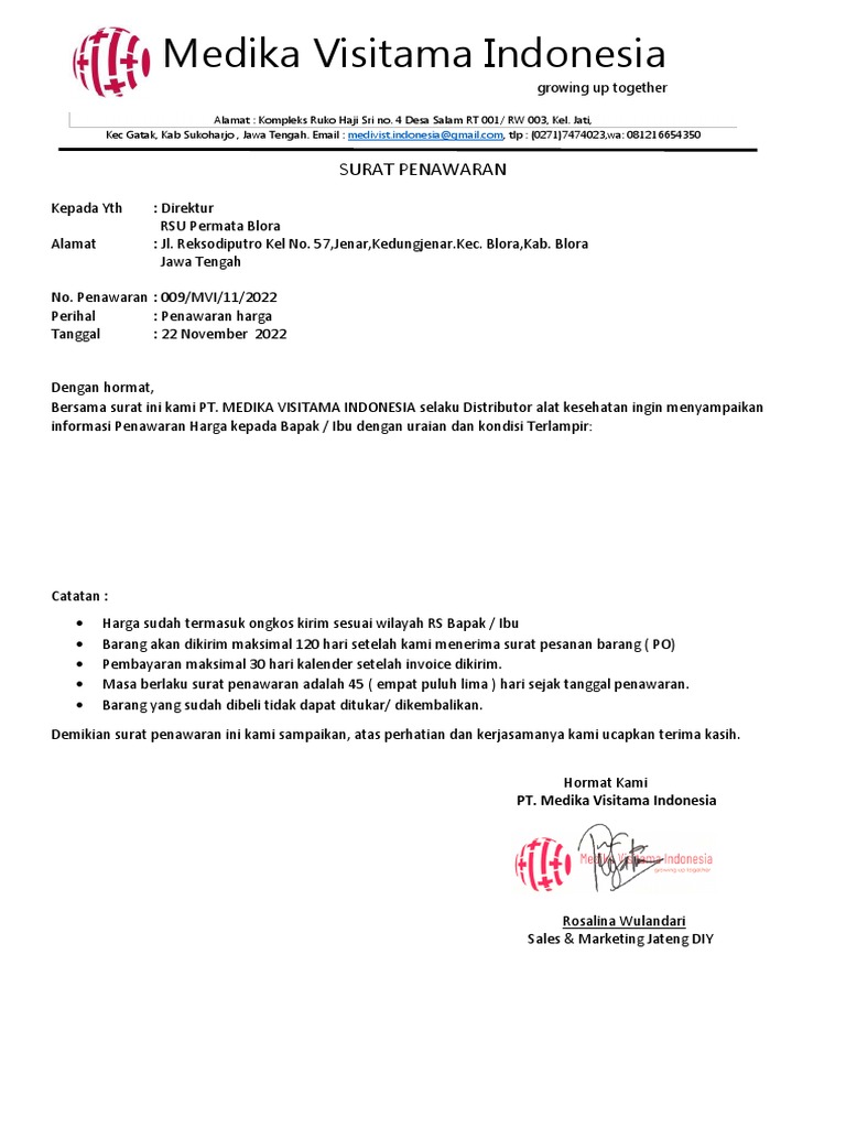 Penawaran Alat Kesehatan RS | PDF