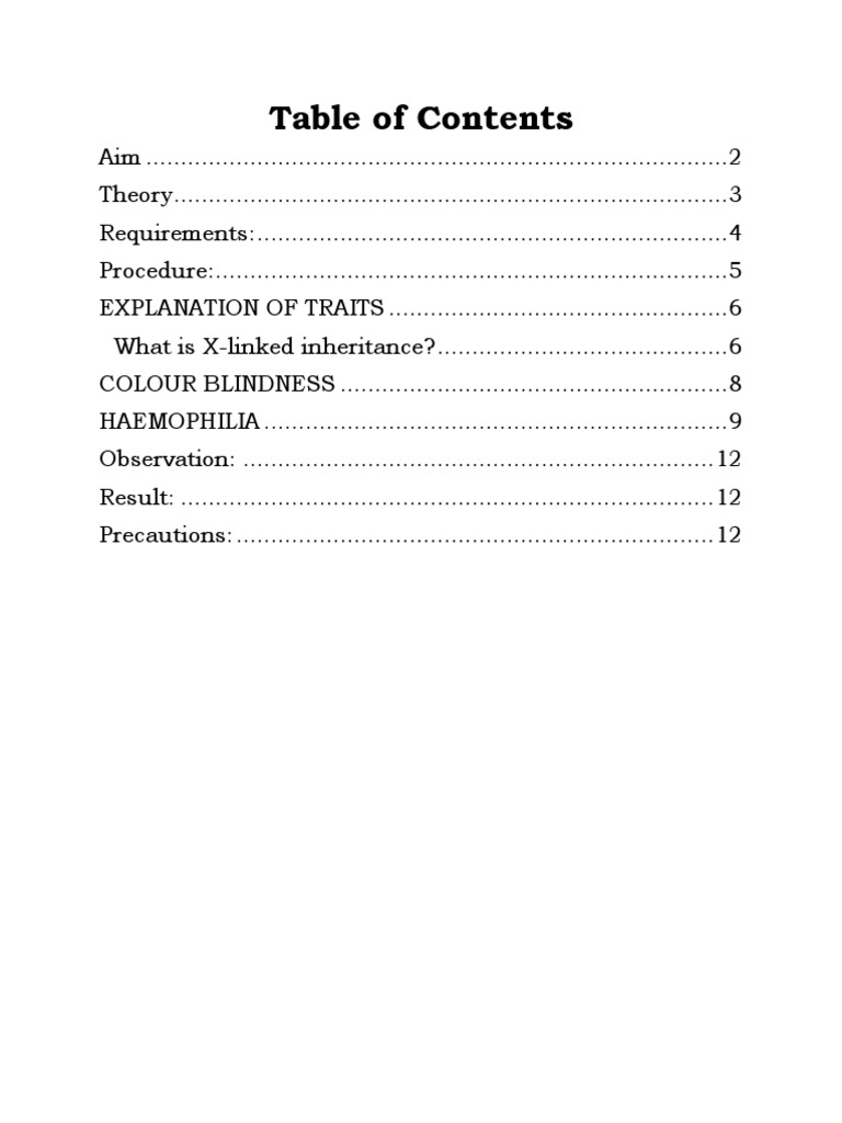 X-Linked Inheritance in Hemophilia and Color Blindness | PDF ...