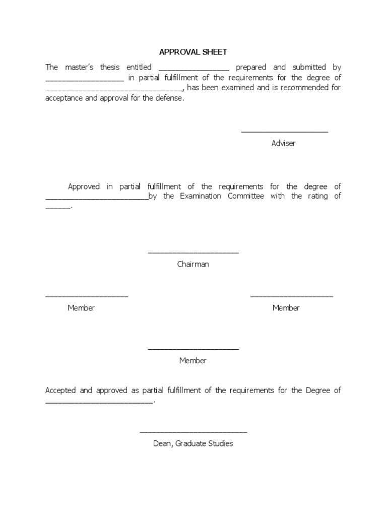 Approval Sheet Template | PDF