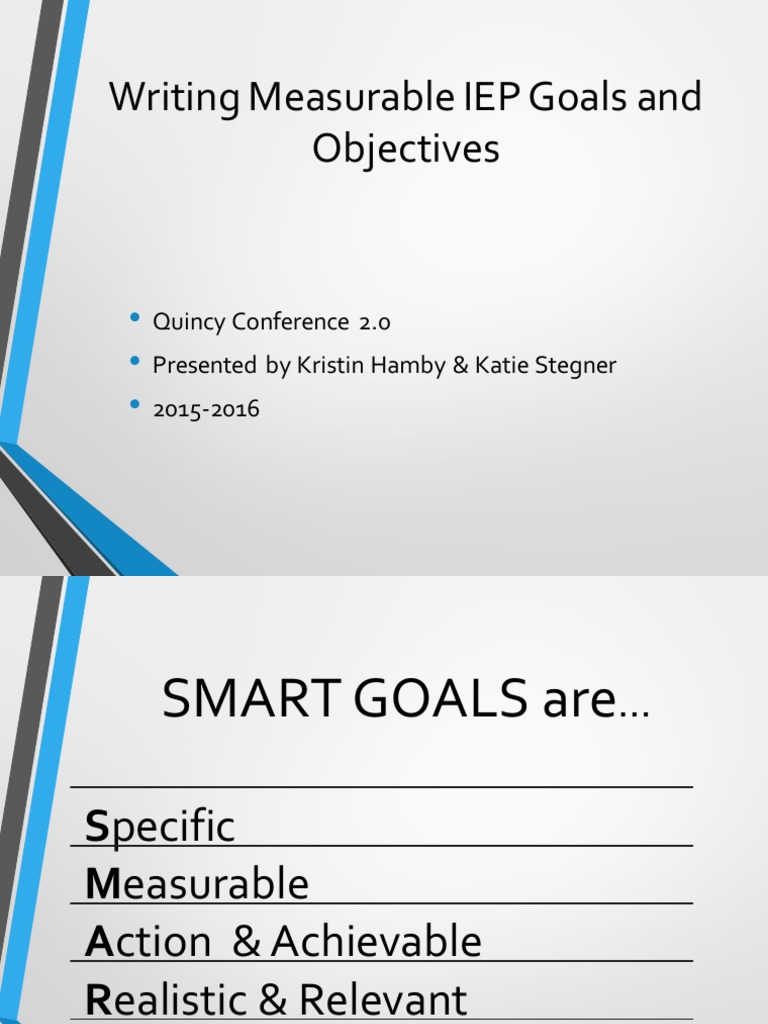 Writing Measurable IEP Goals and Objectives: Guidance on Developing ...