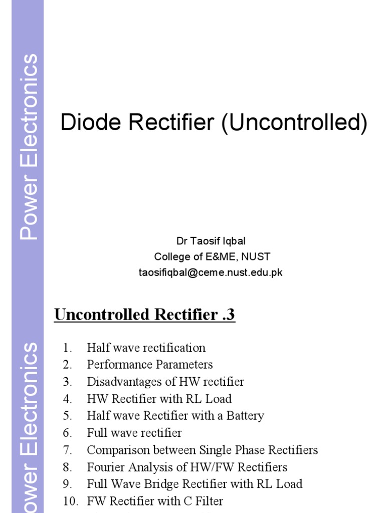 03 Diode Rectifiers | PDF | Rectifier | Power Electronics