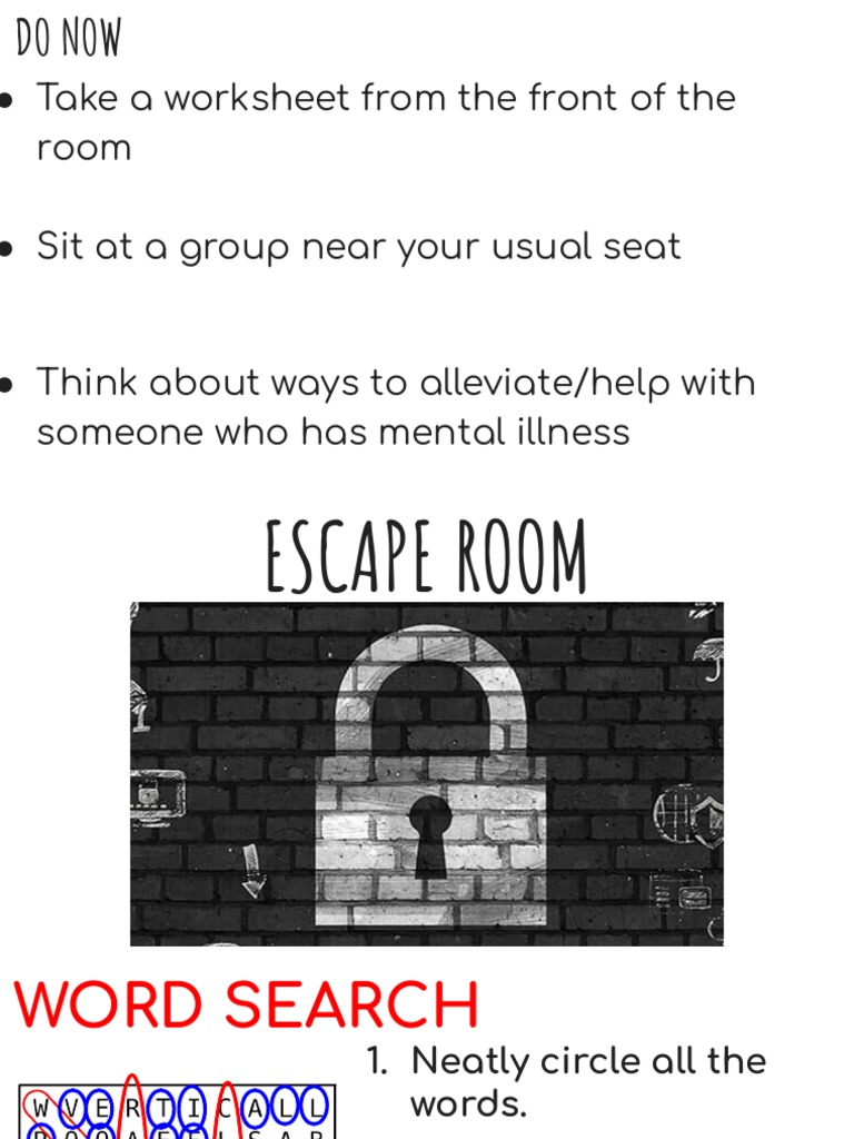 Mental Health Escape Room Activities | PDF