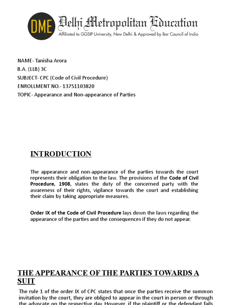 CPC Code of Civil Procedure | PDF | Lawsuit | Ex Parte