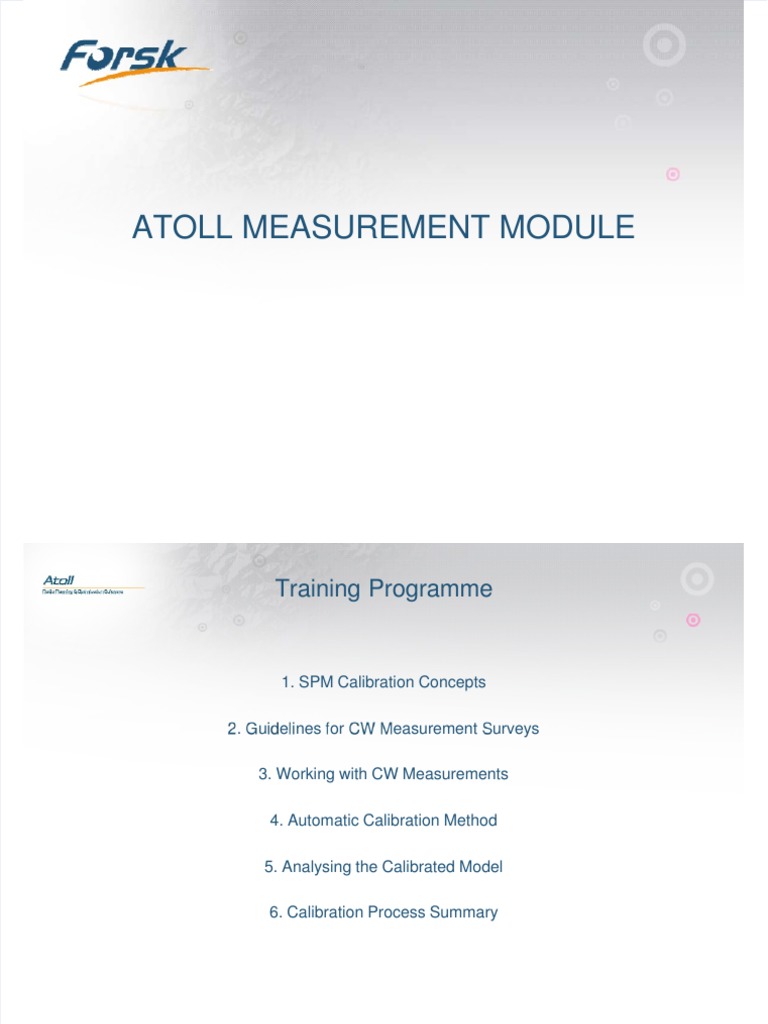 Atoll Measurement Calibration | PDF | Calibration | Surveying